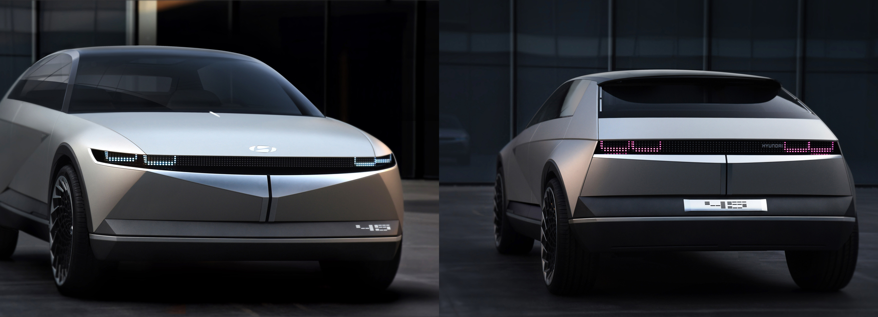 hyundai unveils retro-futuristic 45 EV concept with sharp angular lines