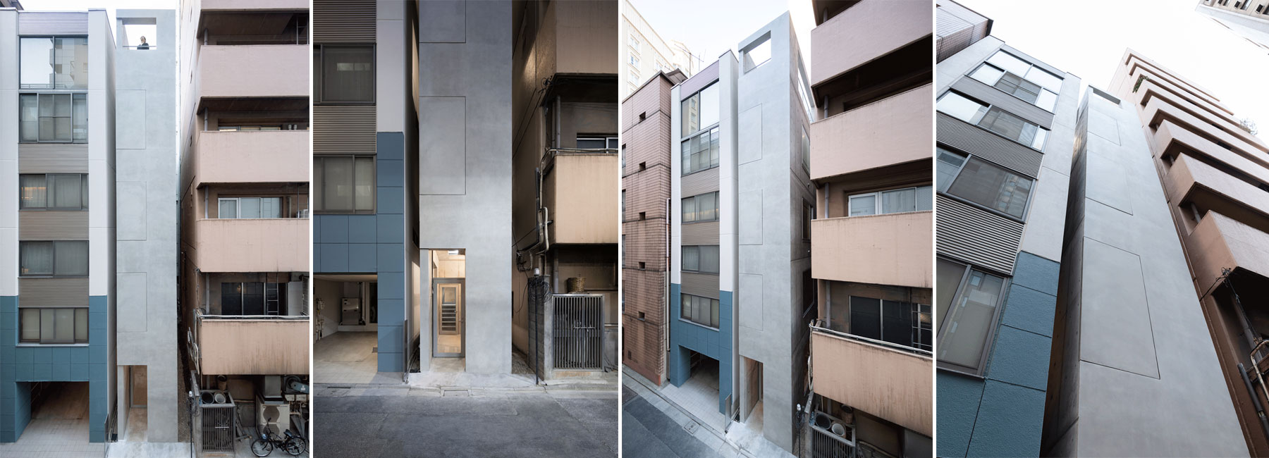 SO&CO completes an ultra-thin, L-shaped, concrete building in tokyo