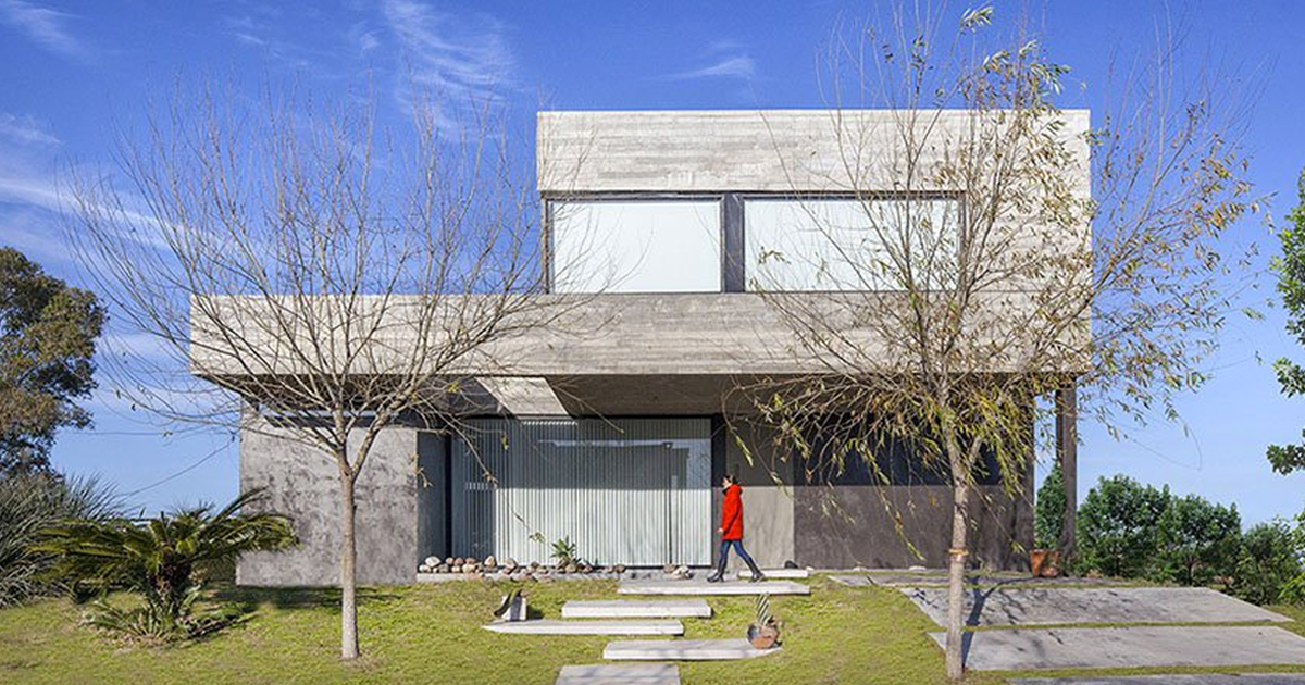 SL architects builds concrete volumes for root house in buenos aires