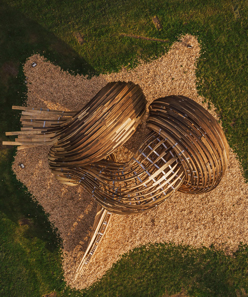 steam-bent timber pavilion at tallinn architecture biennale 2019