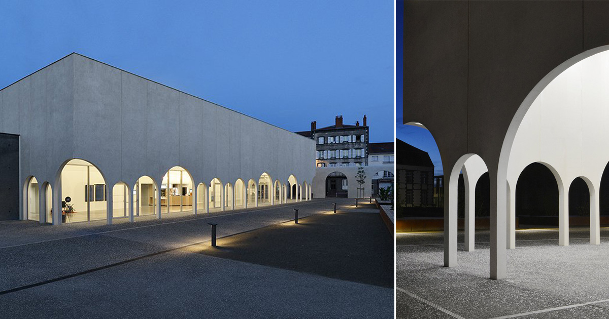 tracks architectes punctures facade with arches for cinema in france