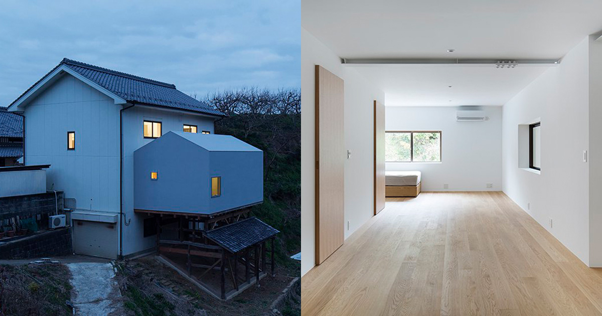 yusuke seki grafts new annex onto wooden structure of old house in japan