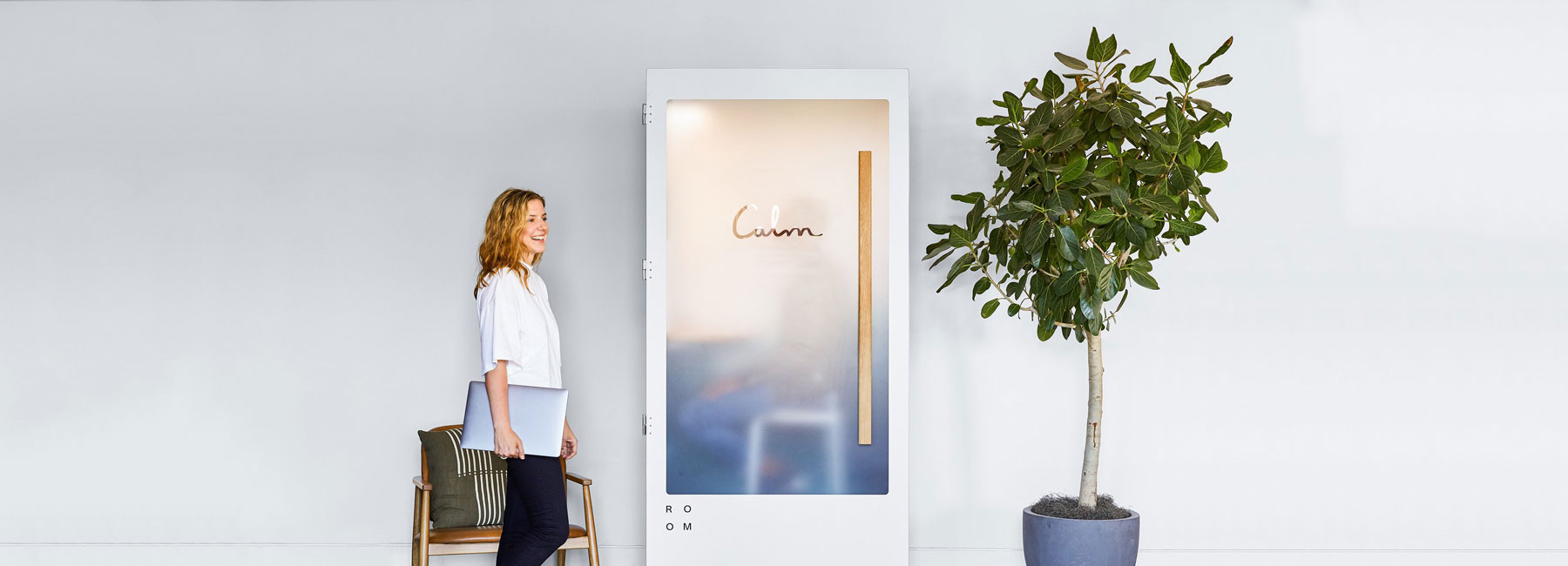 ‘calm booth’ is a silent meditation box made from 1,088 plastic bottles