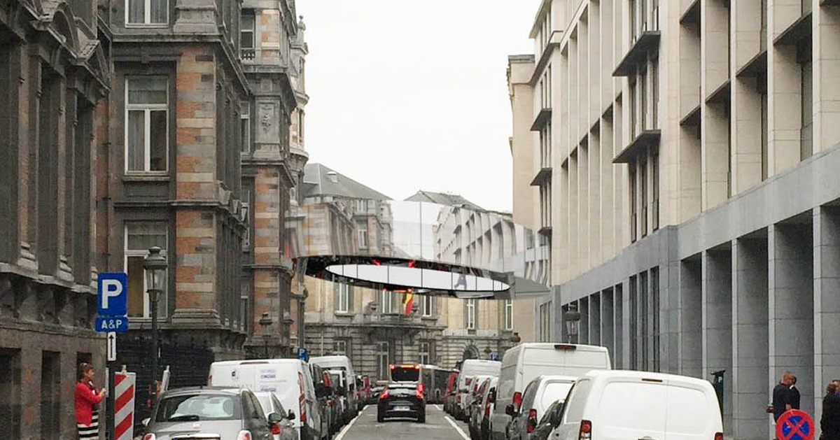 office KGDVS plans 'tondo', a tilted circular footbridge coated with ...