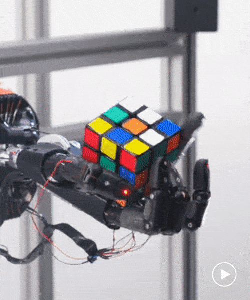 extremely dextrous robot arm uses AI to solve rubik's cube one-handed extremely dextrous robot arm uses AI to solve rubik's cube one-handed