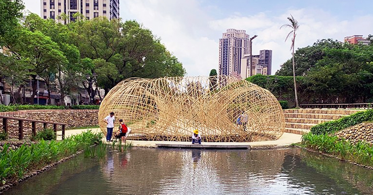 the TOROO pavilion by CUHK explores the limits of bamboo in taiwan