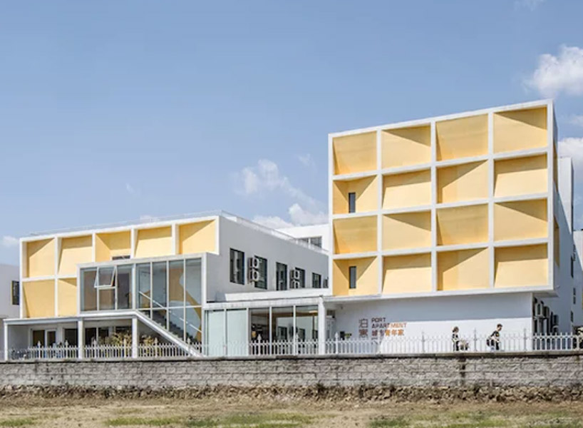 the regeneration project employs the use of bright color on the main ...