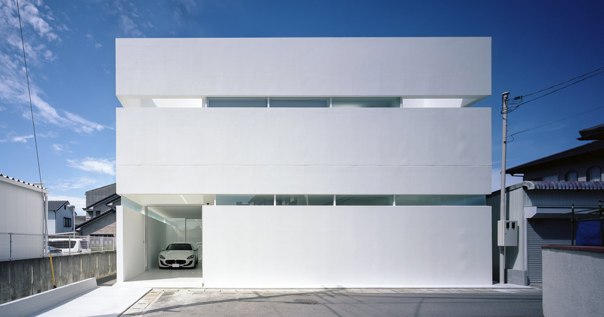 fujiwaramuro architects adds transparent built-in garage to house in ...