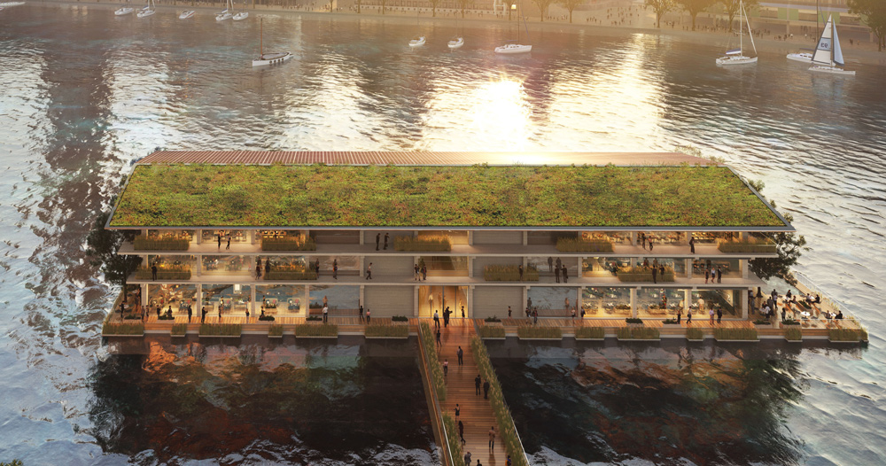 powerhouse plans floating, all-timber office building for rotterdam port