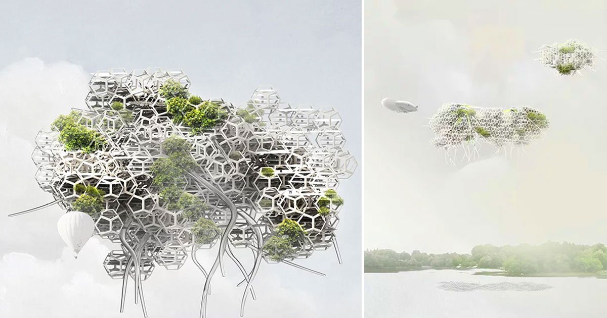 XTU architects imagines living in the clouds to escape uninhabitable earth