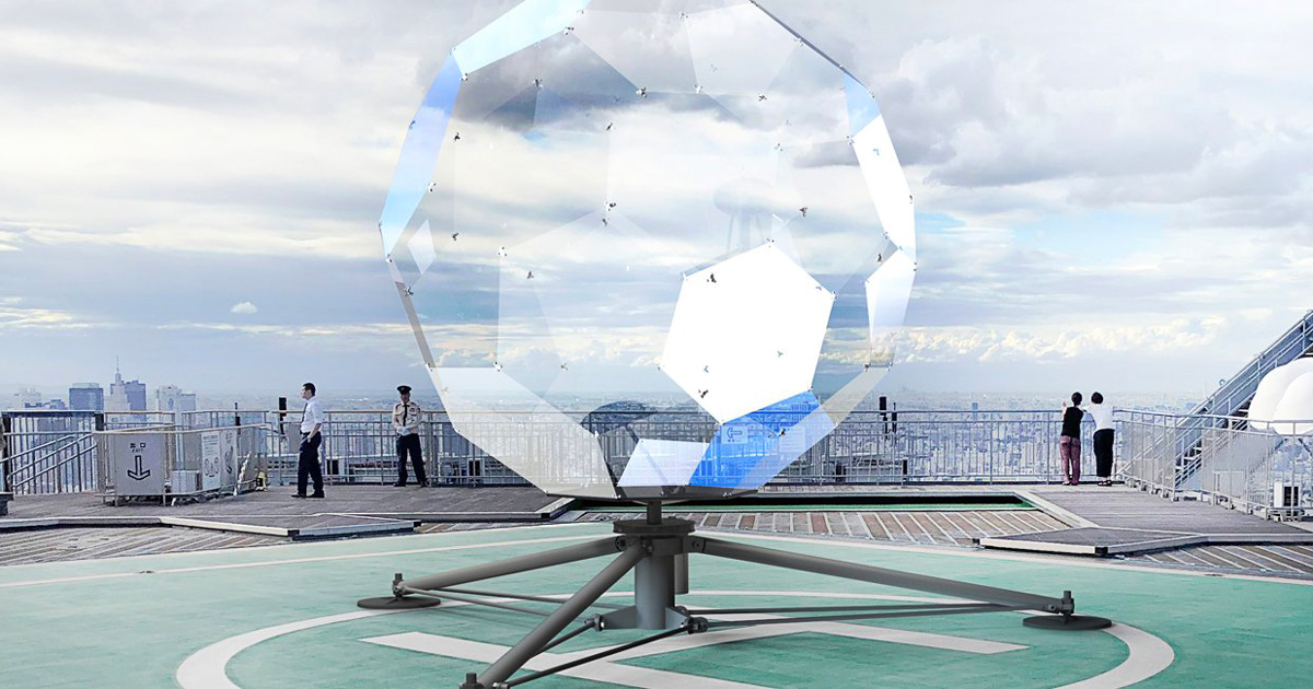 vincent leroy's geodesic 'illusion lens' installation lands on a tokyo ...