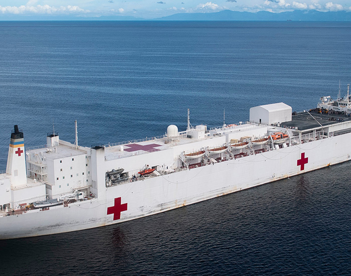 the mercy and the comfort, which is the world’s biggest hospital ship ...