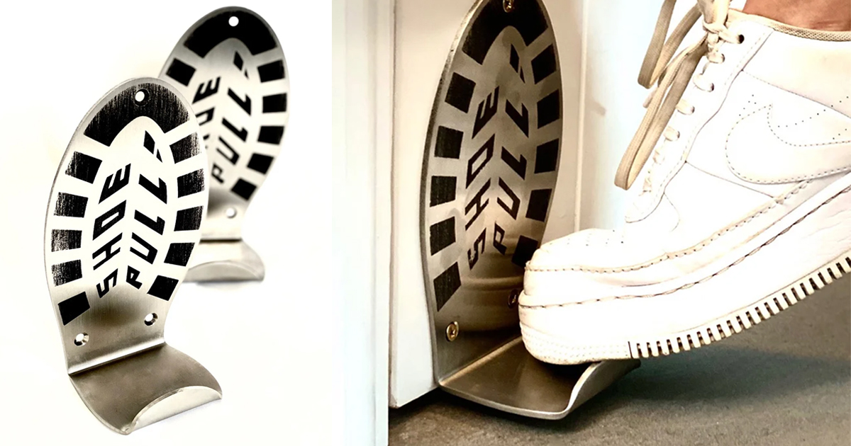 'shoe pull' is foot operated door handle that leaves your hands clean