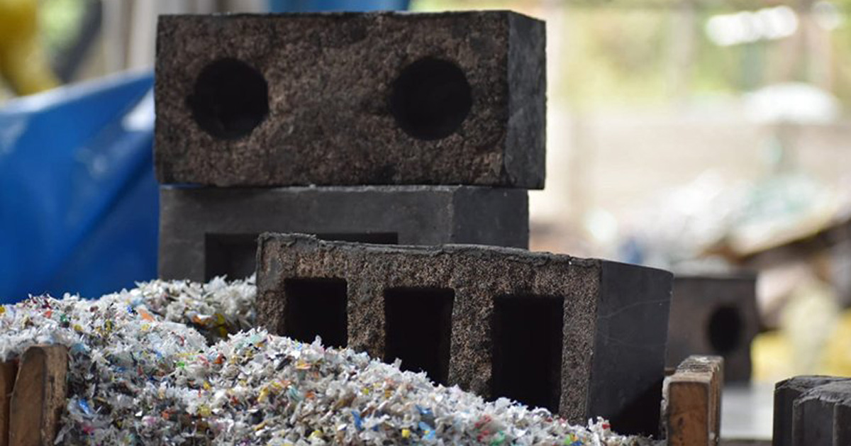'silica plastic block' is a sustainable brick made from recycled sand ...