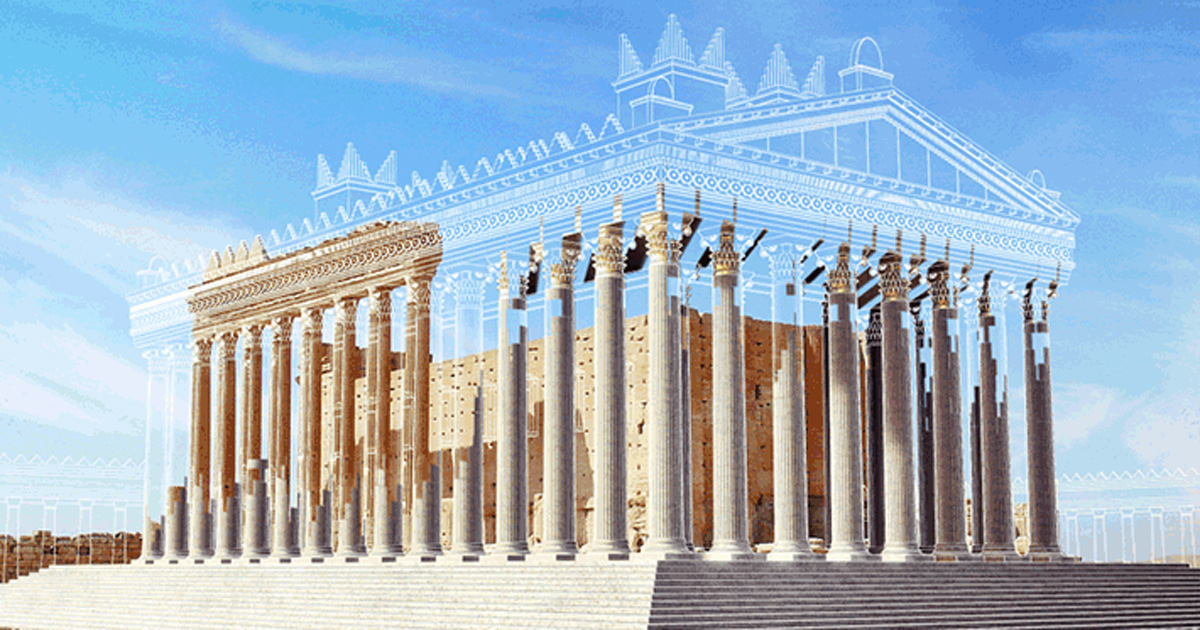animated GIFs restore UNESCO cultural sites to their original glory