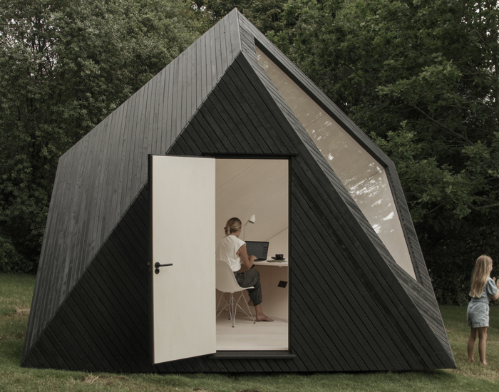 the design assumes an elegant and functional sculptural geometric form ...