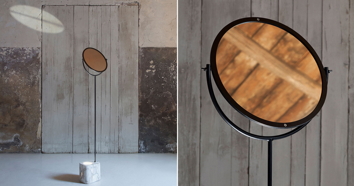 marco de masi designs a floor lamp inspired by the burning mirrors of ...