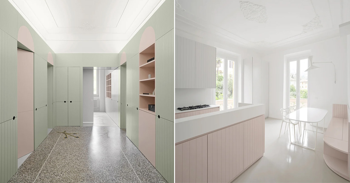 gosplan plans a bespoke vestibule at the core of this apartment in camogli