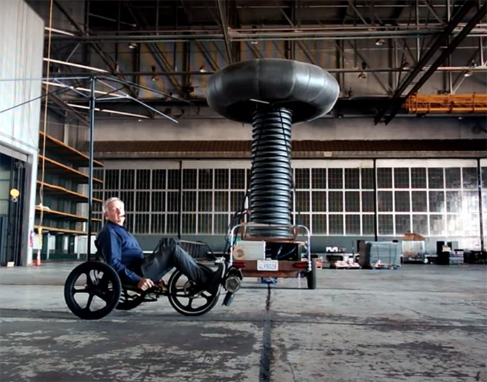 the tesla roadster receives the energy from the coil through a sort of ...