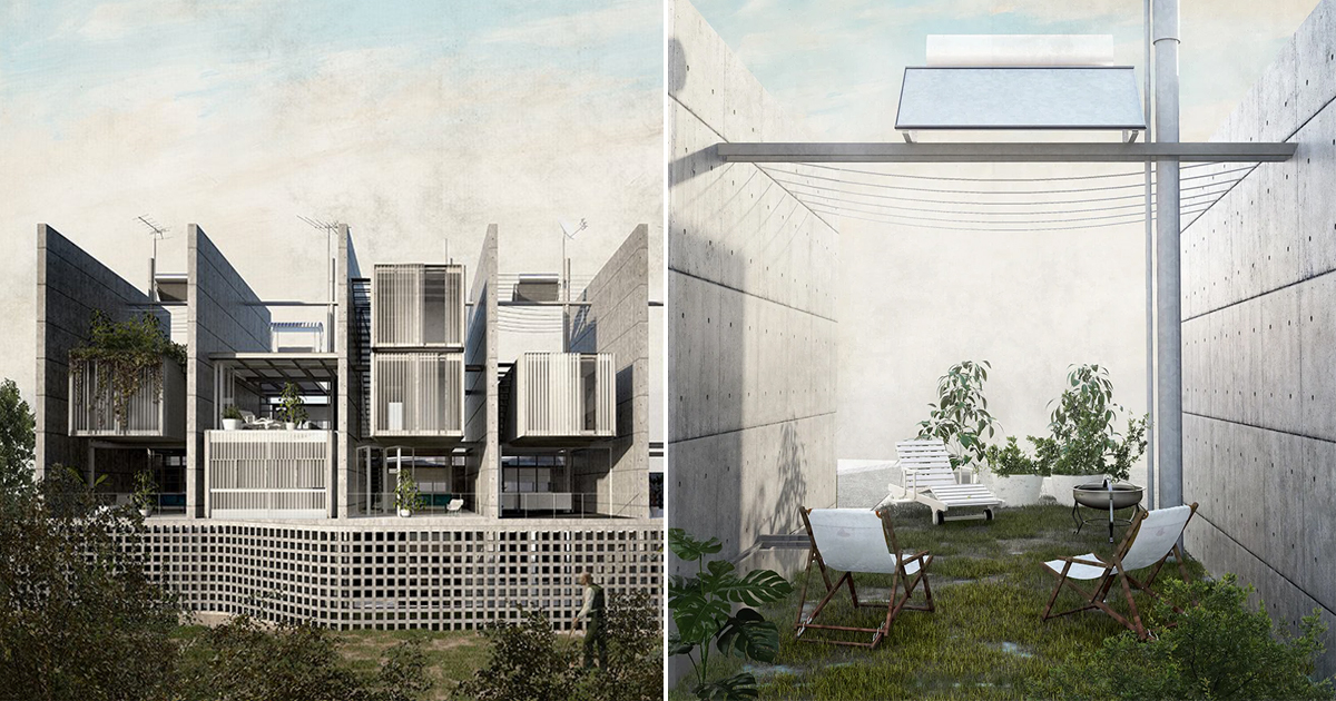 ΜΕΣΟΤΟΙΧΙΕΣ is a social housing concept composed of 23 party walls