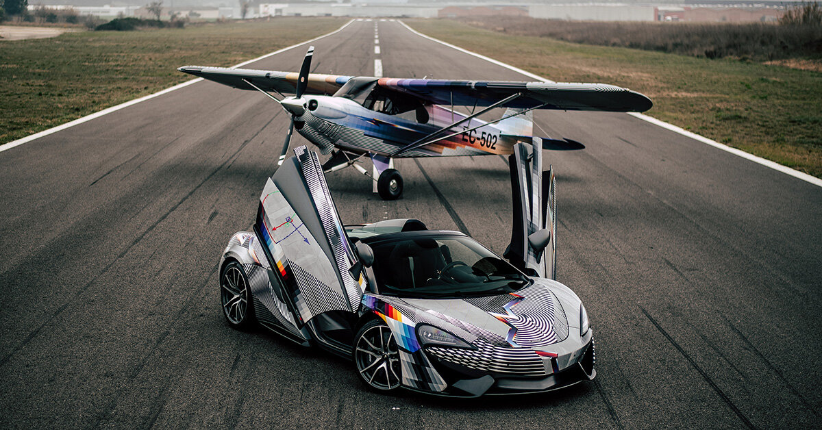 felipe pantone's art car the stranger meets INTR3PID aircraft