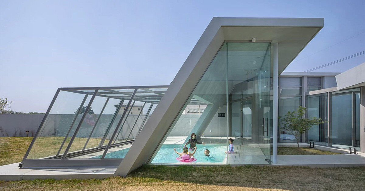 diagonal walls and spacious courtyards shape playful pension by ...