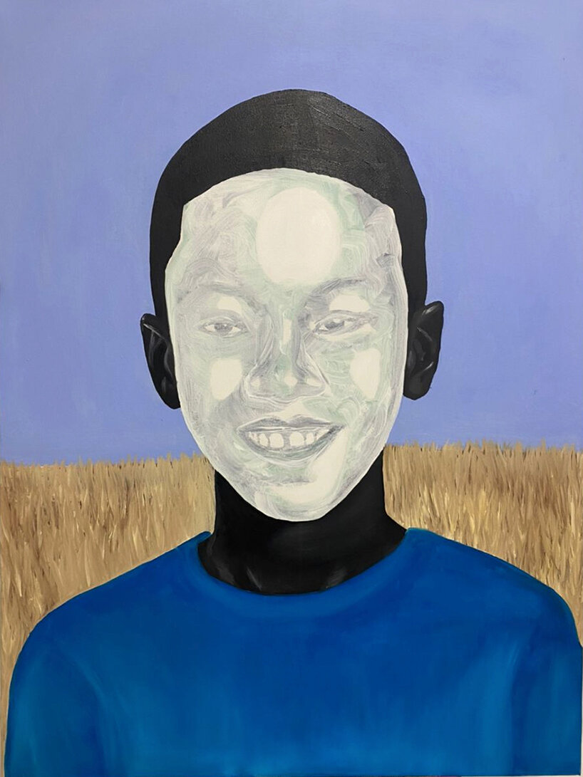 artist emecheta covers the color of dark-skinned figures with a white hue