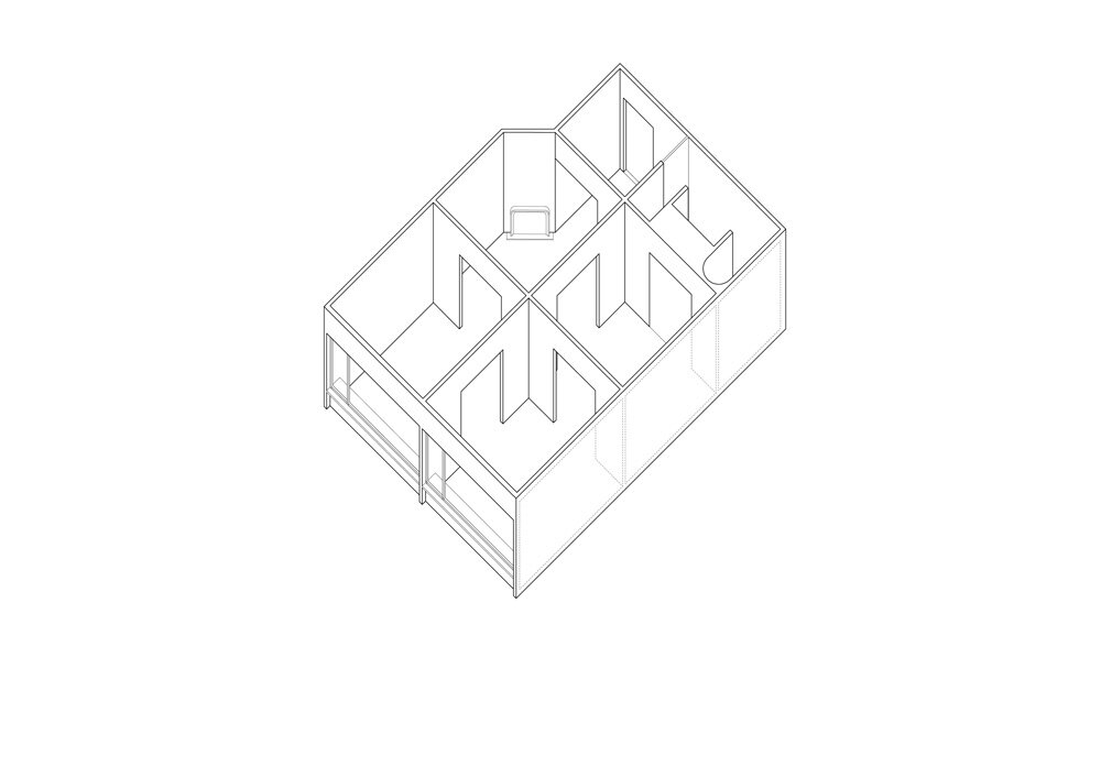 mirrored surfaces expand HANGHAR's 1970s apartment renovation in madrid