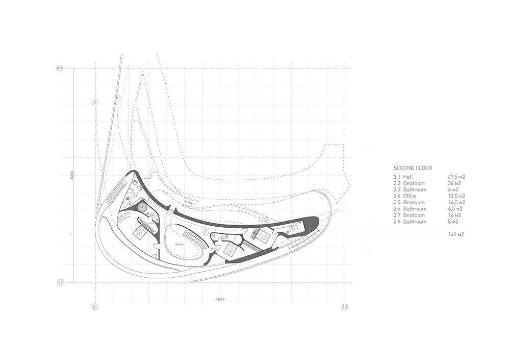 niko architect's membrane house in russia is informed by natural motifs