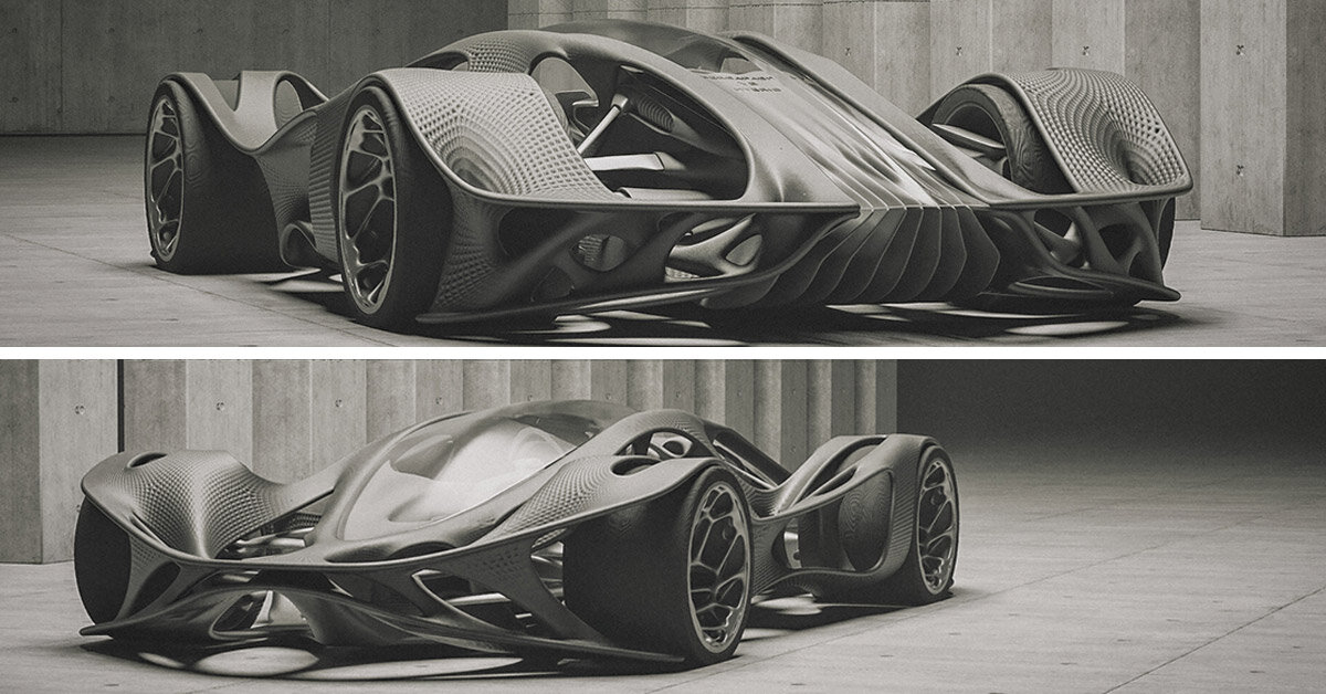 3D architect ayoub ahmad created his car design HV-001 using algorithms