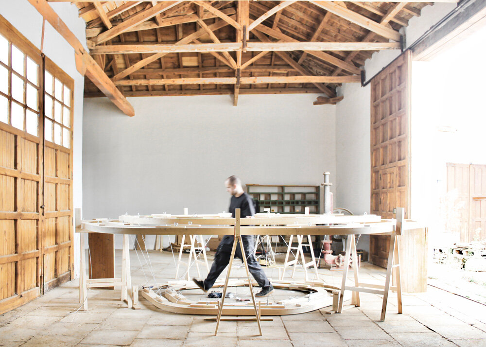 monumental lamp installation lights up the main patio of a 17th century ...