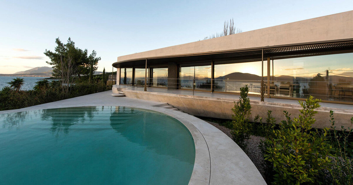 tense architecture network adds circular pool to concrete island ...