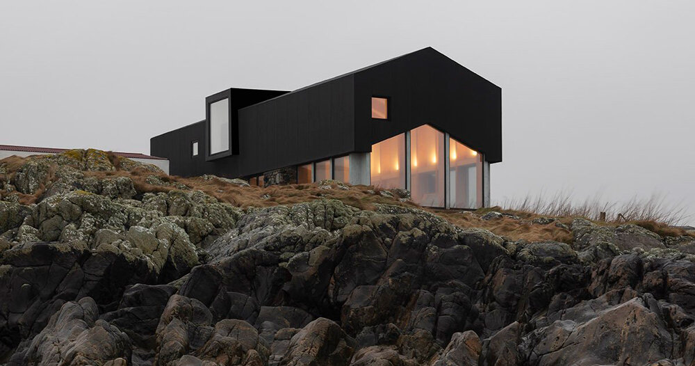 denizen works perches luminous 'mannal house' atop rocky scottish coast
