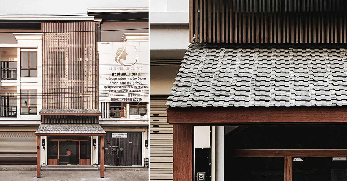 minimalist facade cover by on the paper studio uplifts building in thailand