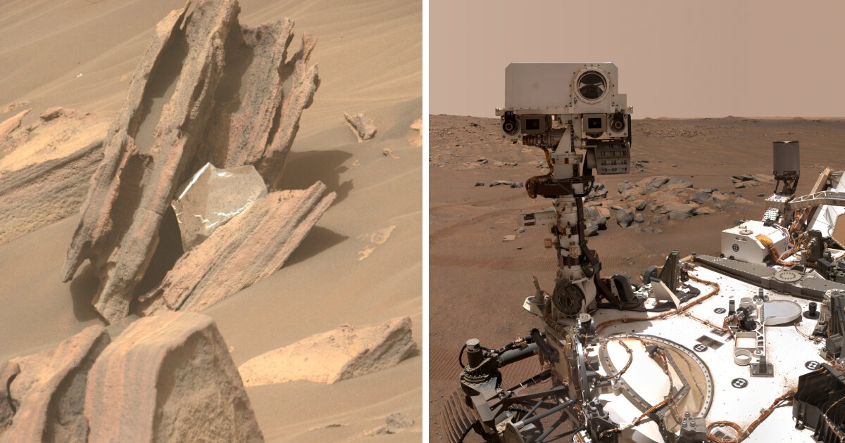 NASA's perseverance rover finds a piece of trash on mars