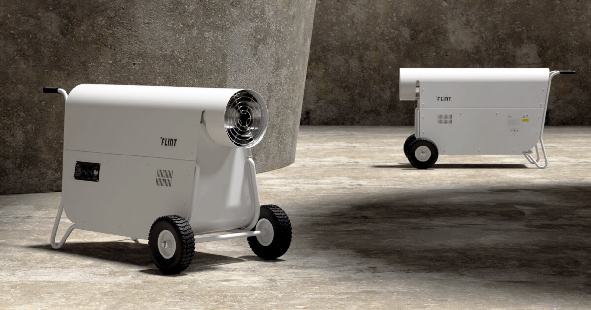 eco-friendly ‘flint bioheater’ uses cooking oil as fuel to release heat