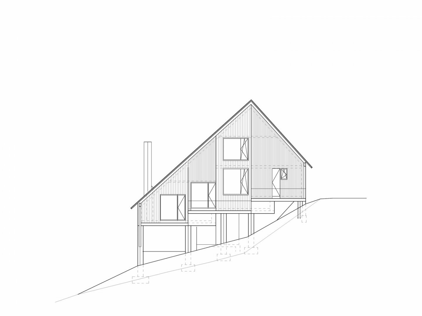 amunt forms wooden 'house on a hill' in germany's black forest