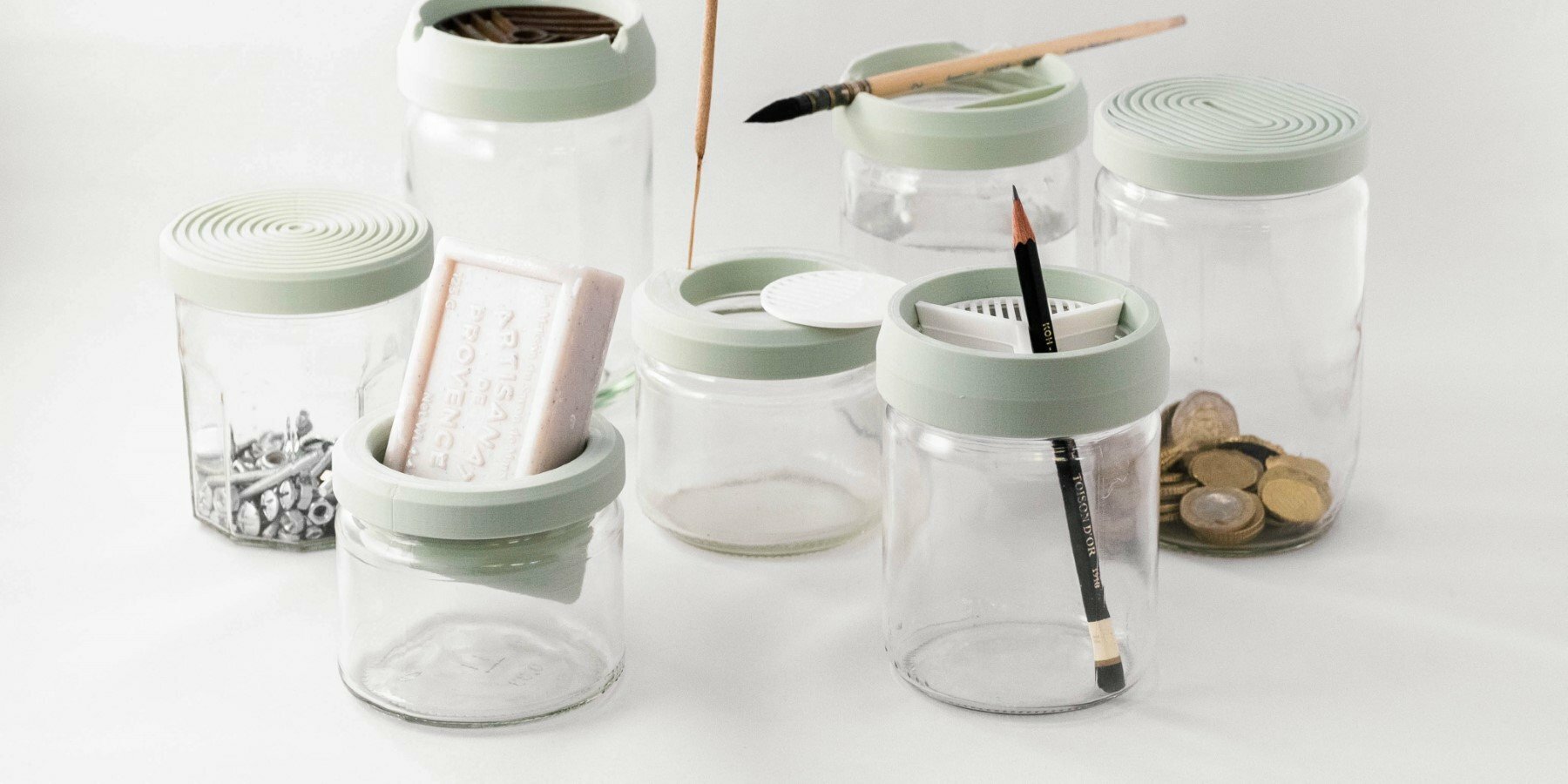 'the upcycled jars collection' by extrude.studio
