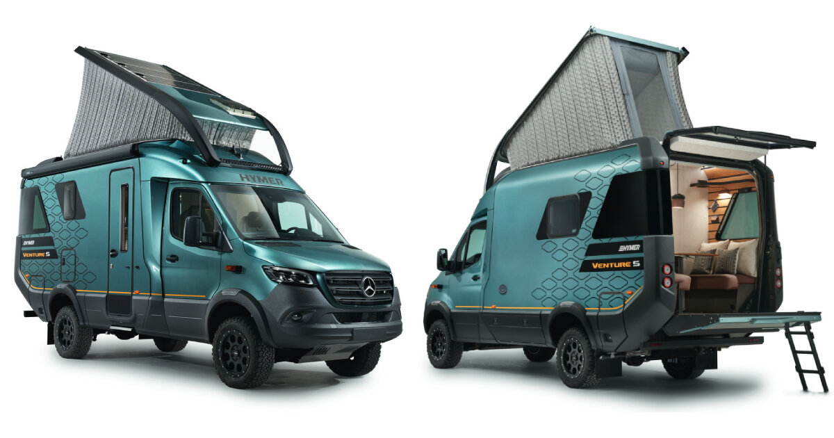 solar-powered ‘hymer venture S’ is a luxurious motorhome with mercedes ...
