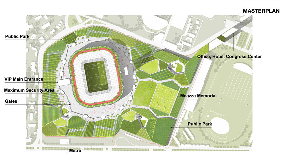 stefano boeri's forest stadium to stand as a green lung for milan