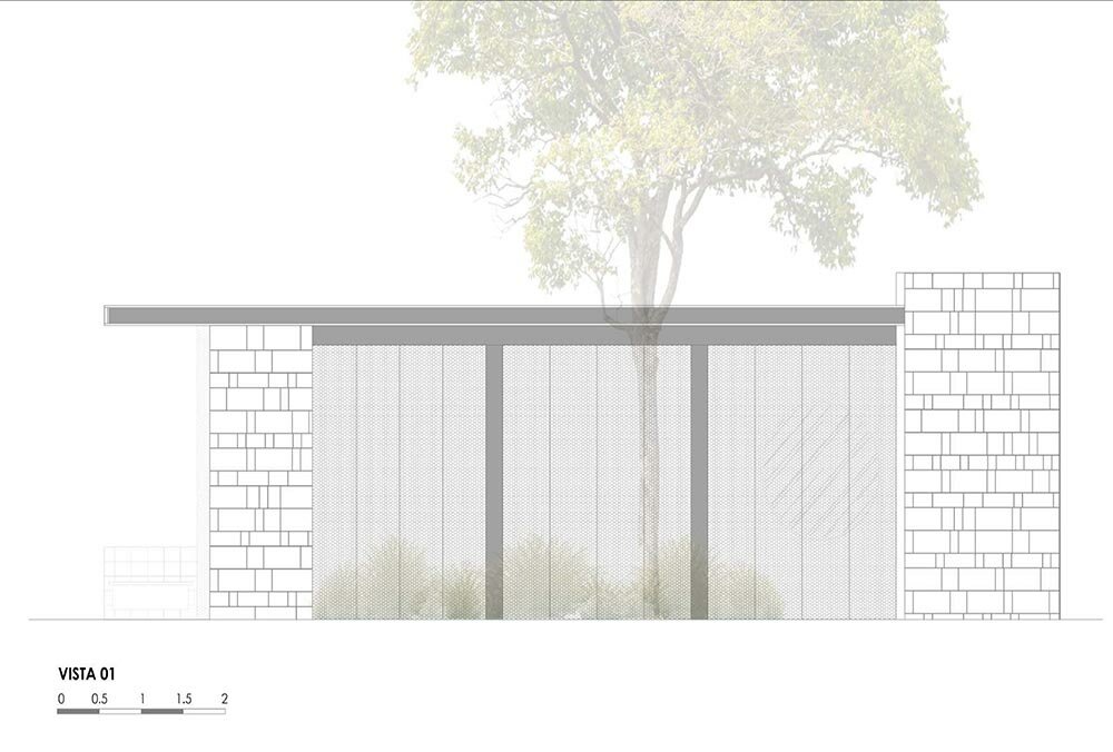 perforated louvers in corten steel clad getaway cabin in brazil