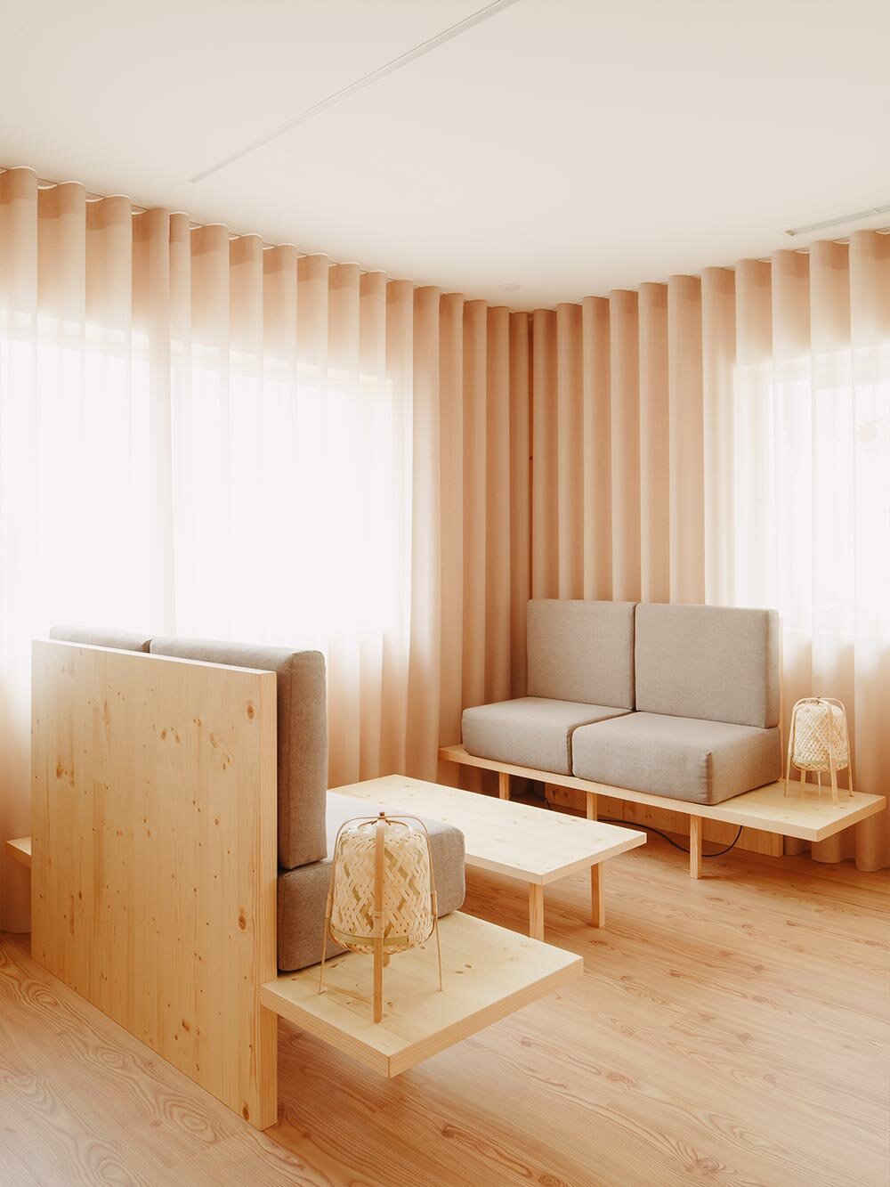 funnel-shaped cutouts finish snug restaurant in portugal