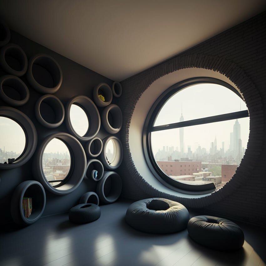 shail patel's AI series recycles tires for sustainable construction