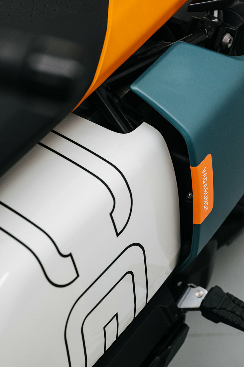 BMW CE 04 custom e-scooter comes with a surfboard rack and a smiley face