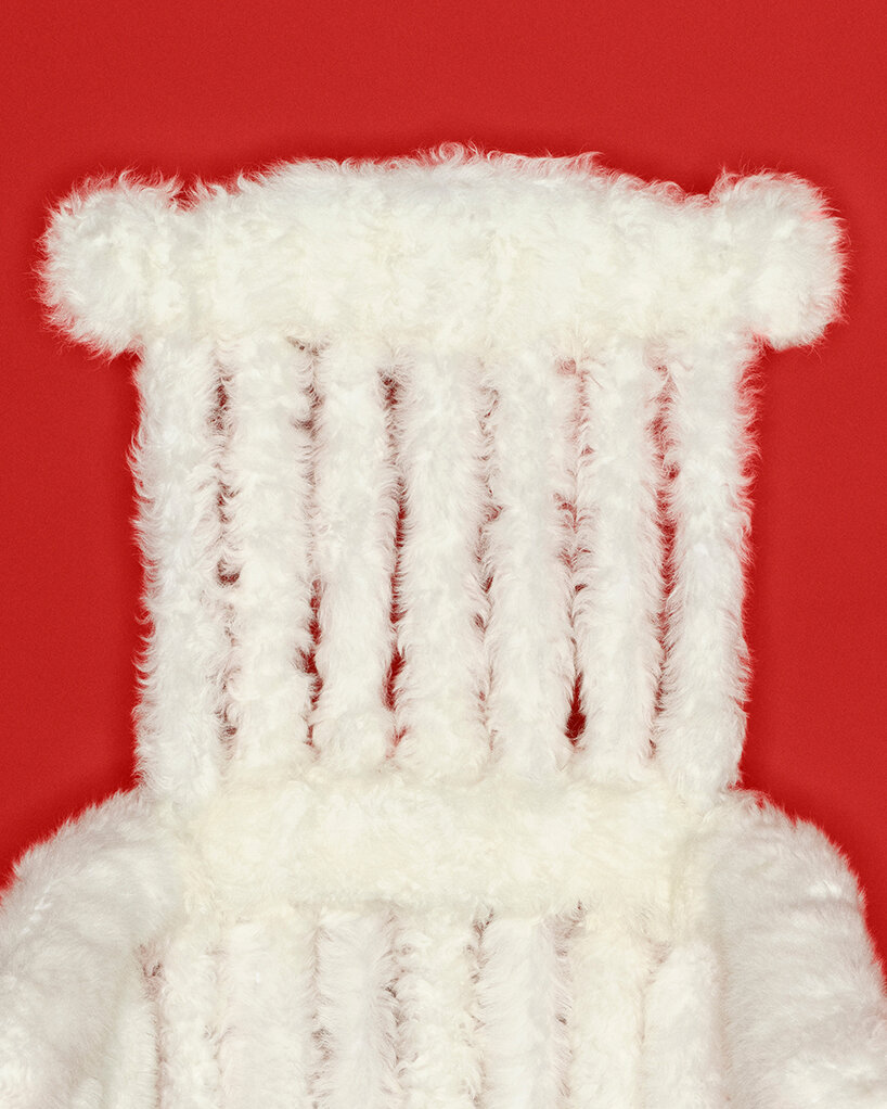 playful textures, colors + materials engulf LOEWE quirky chairs