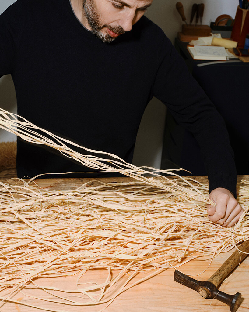 playful textures, colors + materials engulf LOEWE quirky chairs