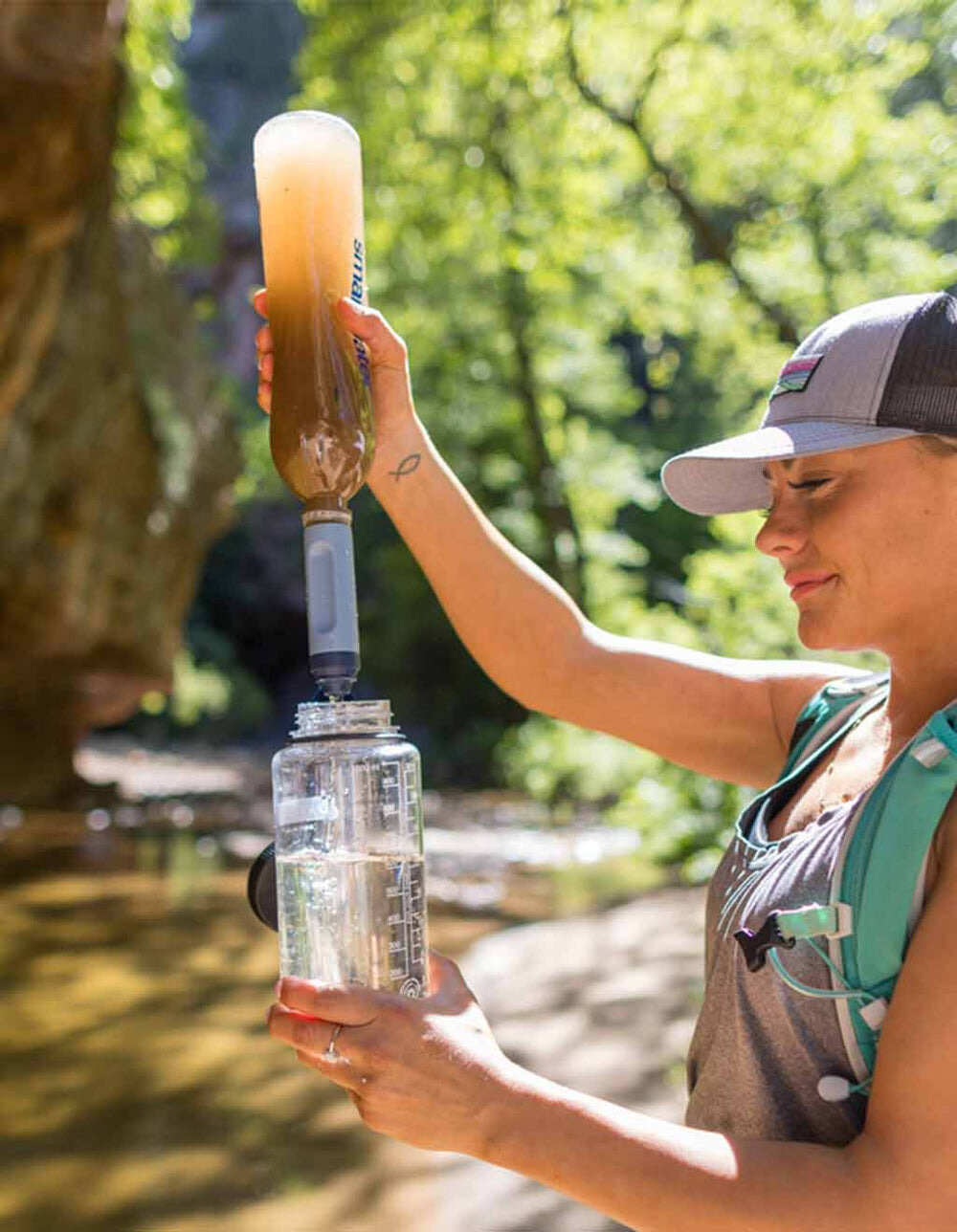 with this water filtration straw, you can drink directly from lakes ...