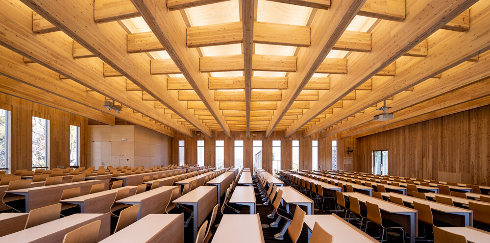kengo kuma's wooden classroom for okayama university elevates eco ...