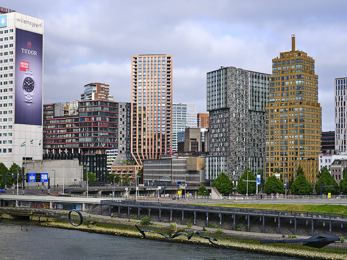 barcode completes its triangular casanova tower in rotterdam