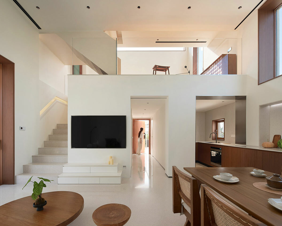 minimalist 'crossing house' built for three generations in rural china